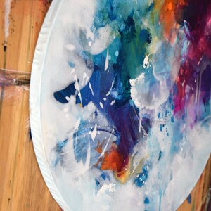Abstract Painting // Abstract Art // Round Canvas // Acrylic Painting ...