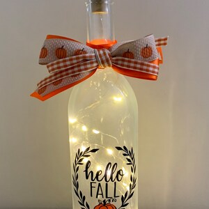 Hello Fall Wine Bottle Light - Etsy