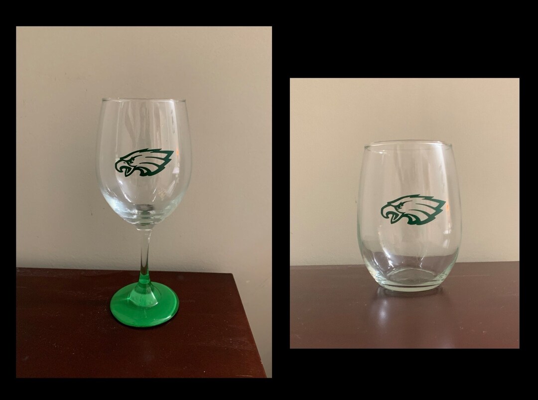Philadelphia Eagles Wine Glass - Etsy