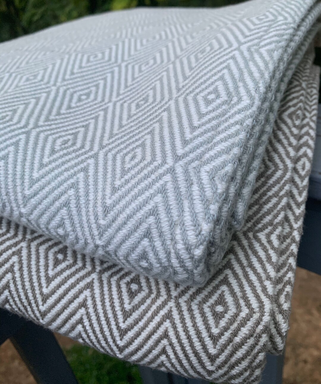 Personalized Classic Diamond Throw Blanket With Fabric Message - Etsy