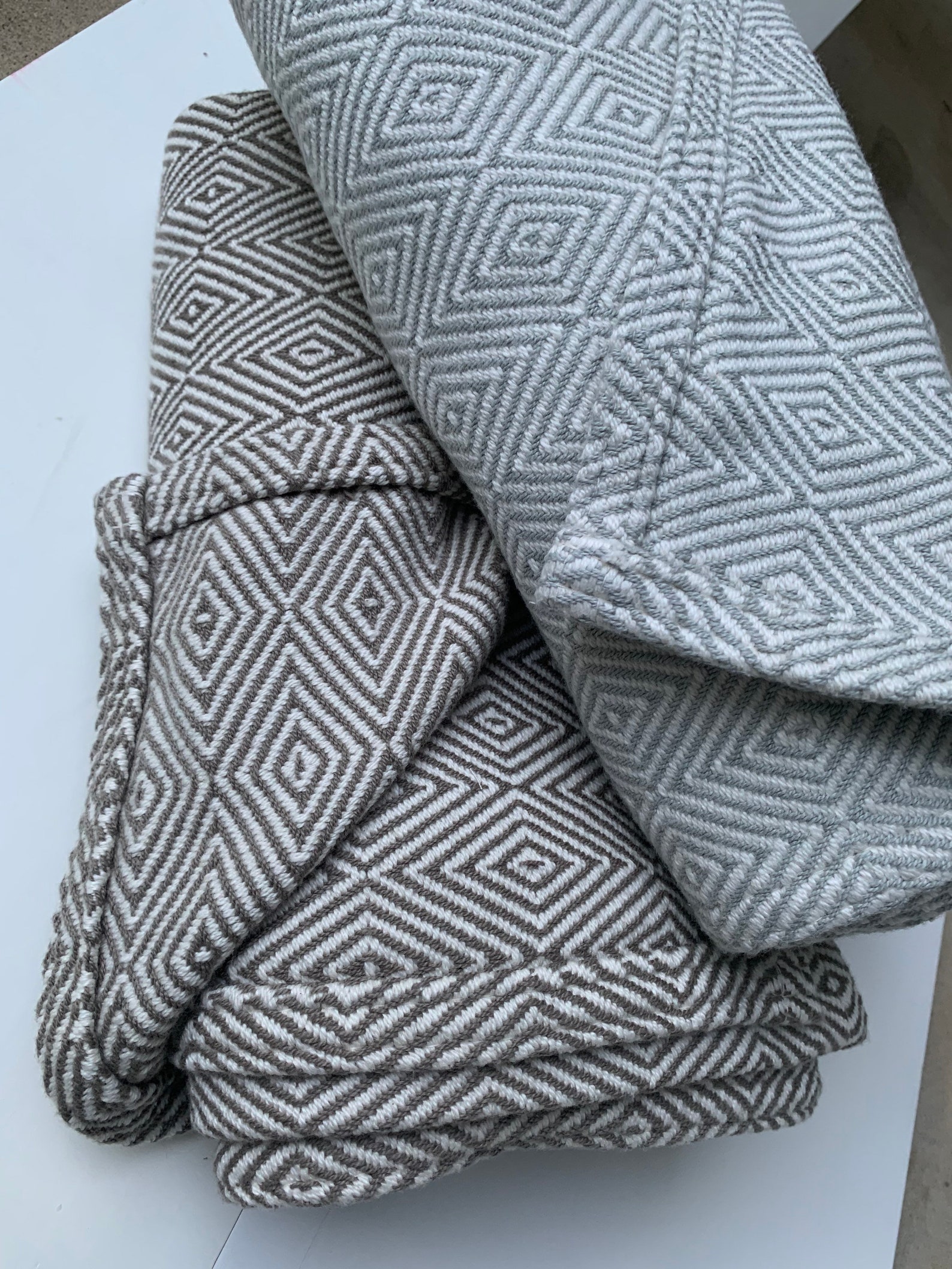 Personalized Classic Diamond Throw Blanket With Fabric Message - Etsy