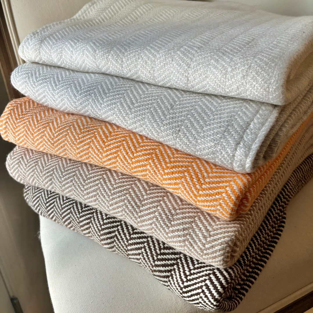 Cotton and Cashmere Blend Soft Blanket Personalized With Sewn Fabric ...