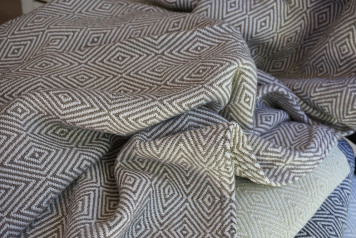 Personalized Classic Diamond Throw Blanket With Fabric Message Tag ...