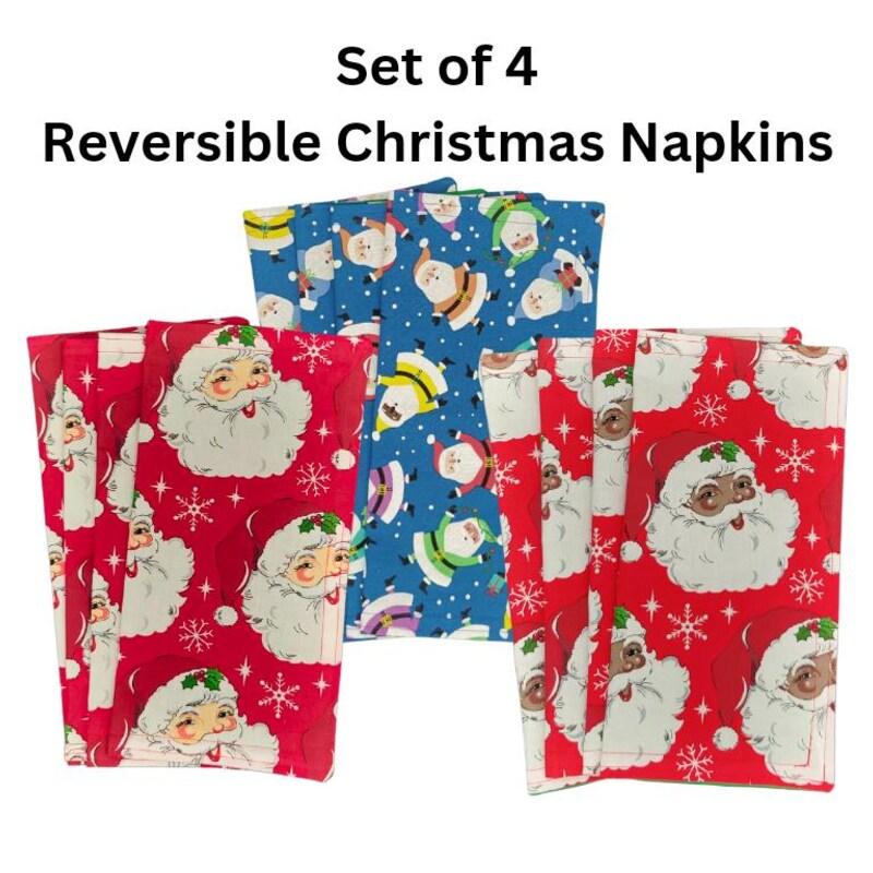 Black Santa Napkins - Etsy