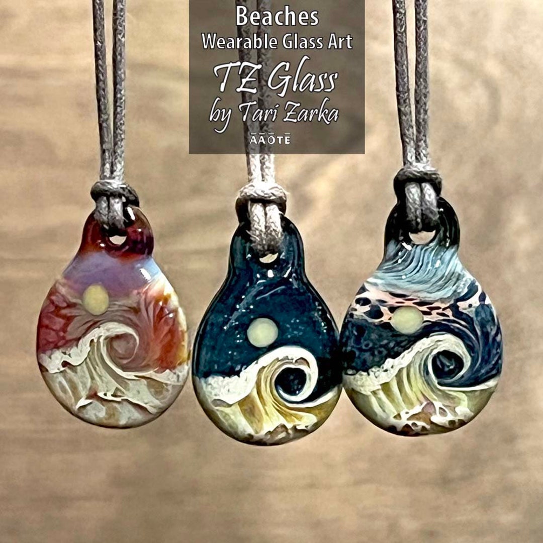 Beaches Glass Wave Pendant Necklace by Tari Zarka Maker of TZ Glass, A ...