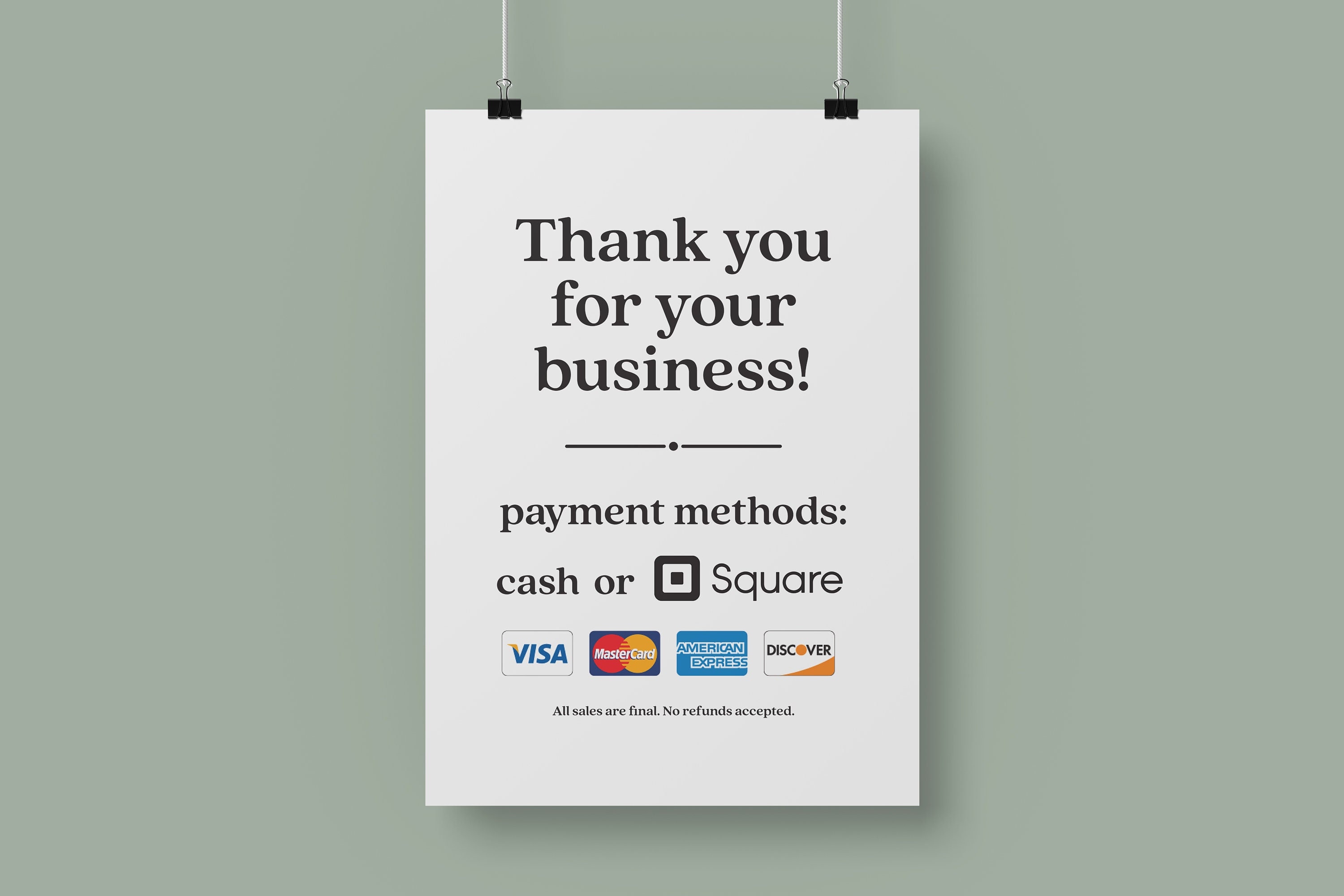 Market Table Payment Sign Bold Type Download - Etsy