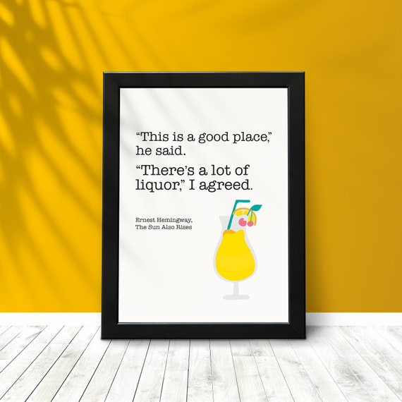 Hemingway Quote Bar Sign Download - Etsy