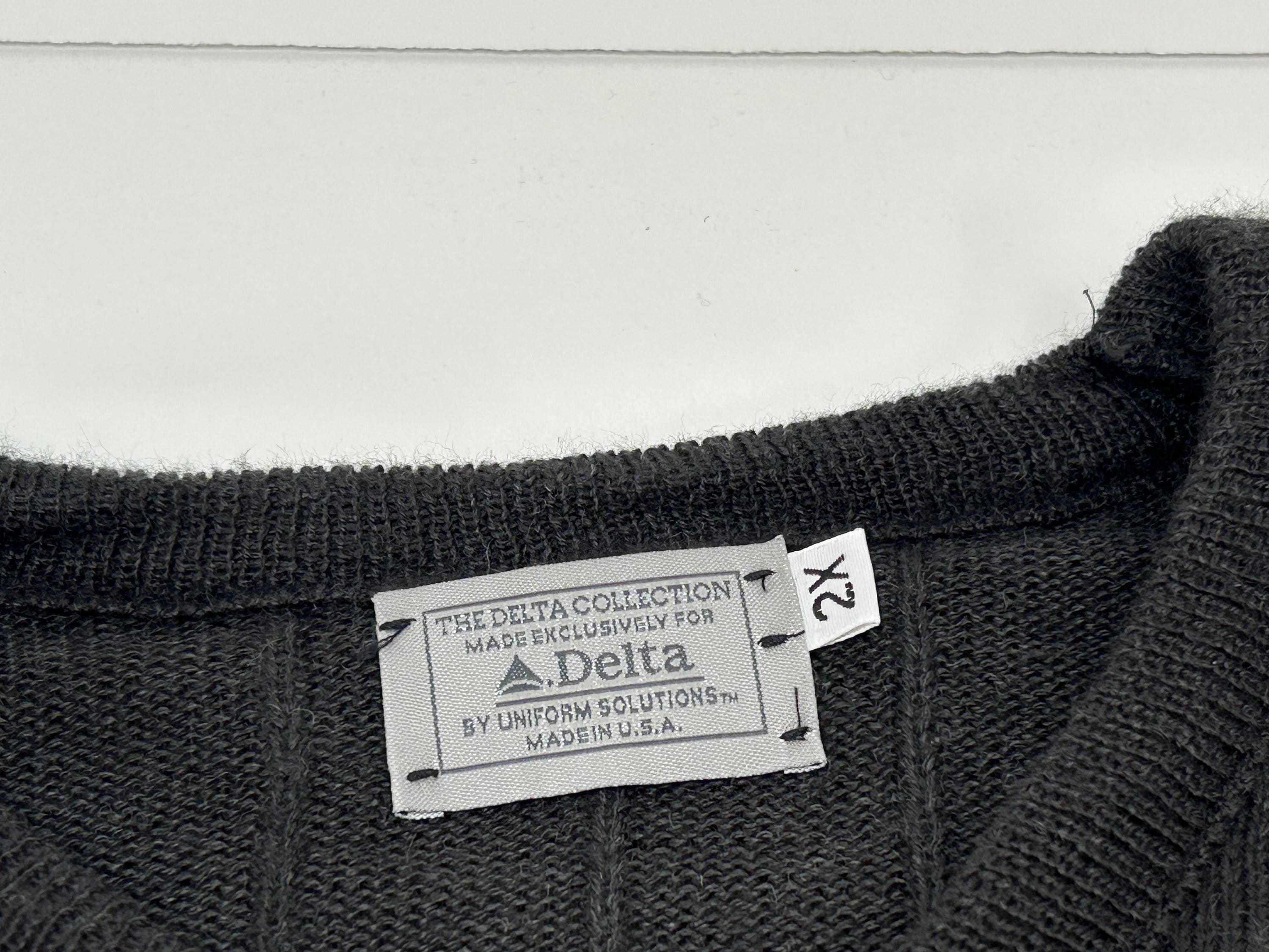 Vintage Delta Airlines Sweater Made in USA 90's V-neck Sweater Brown ...