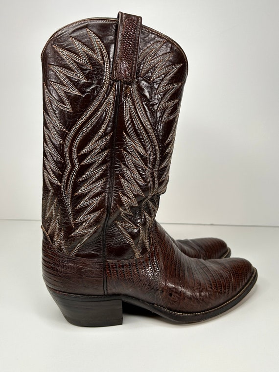 Vintage Dan Post Exotic Lizard Western Cowboy Boots M… - Gem