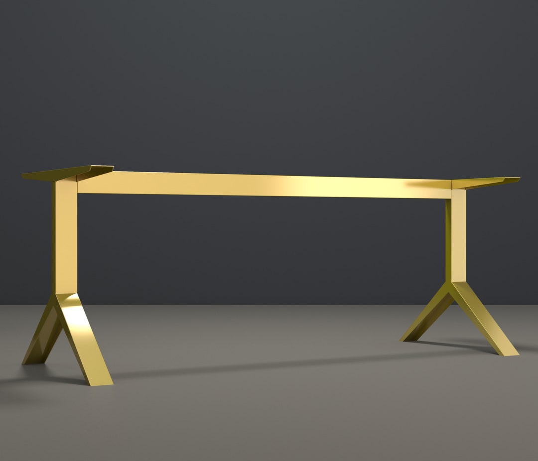 Brass Dining Table Base |office Table Base Metal | (28" H X 28" W X 72 ...