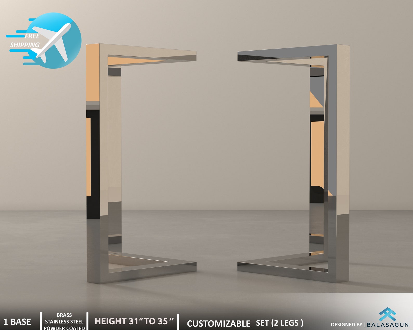 Counter Metal Table Legs Stainless Steel Steel Bracket - Etsy