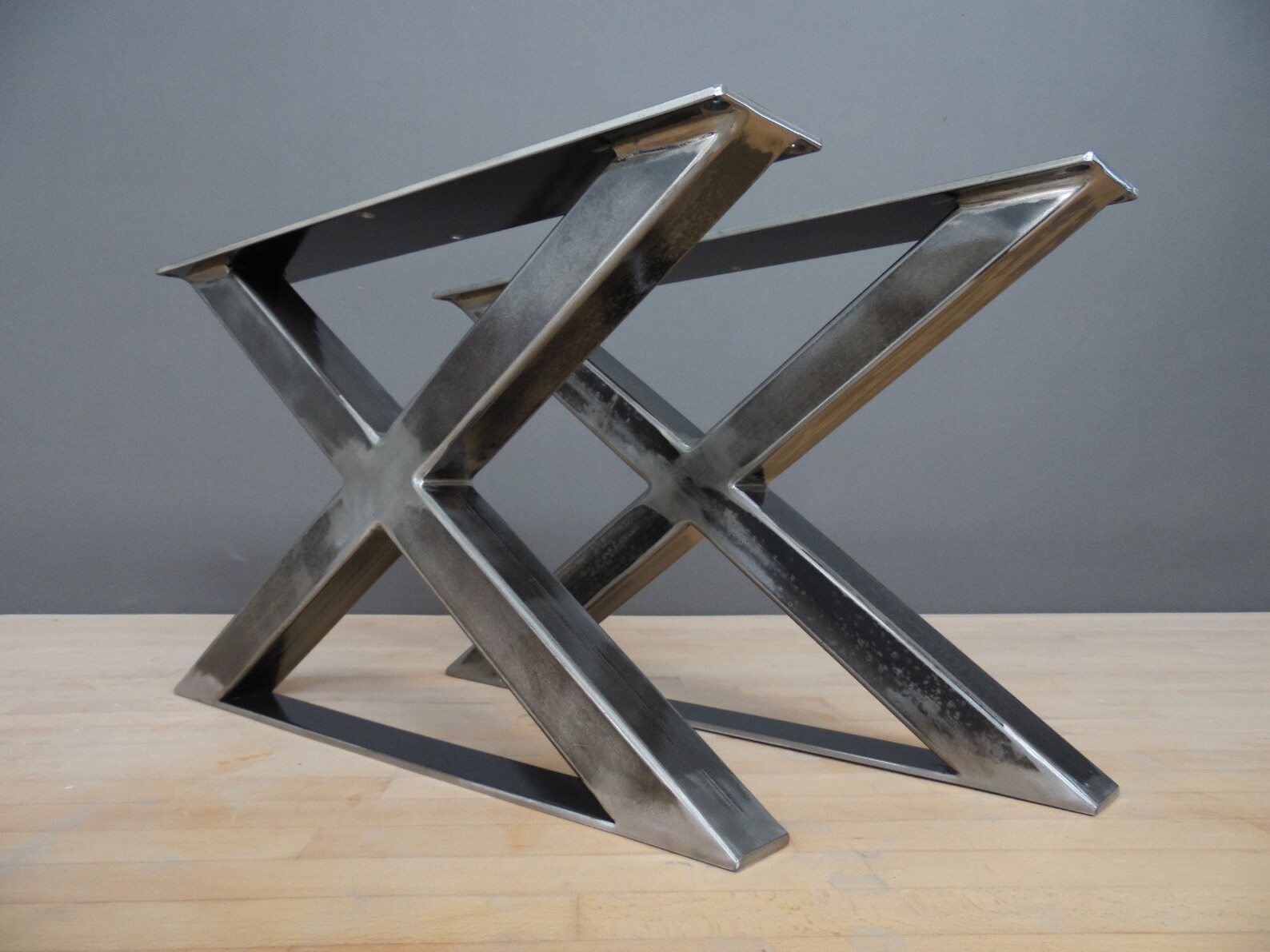 X-frame Steel Table Legs | Modern Bench, Ottoman, or Coffee Table - Set ...