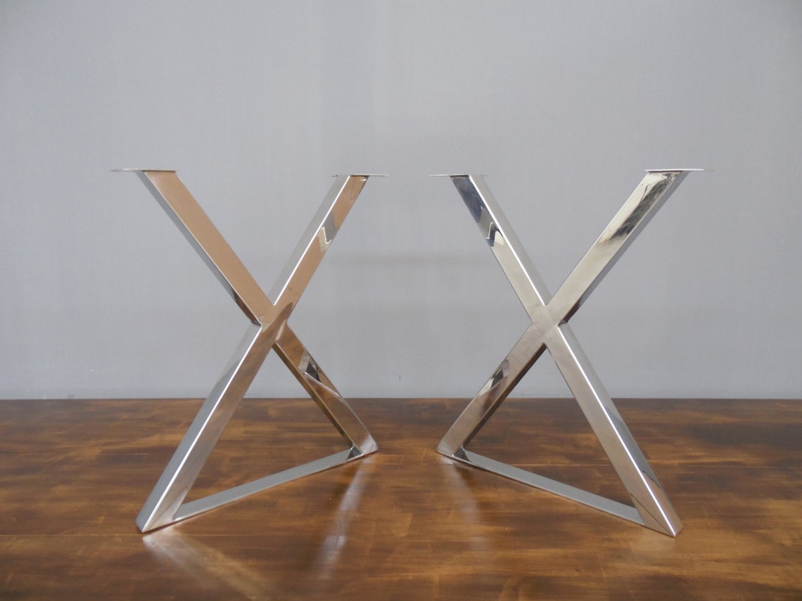Metal COUNTER HEIGHT X STYLED Table Legs Stainless Steel - Etsy