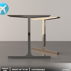 Modern Metal Dining Table Legs , 28" BESIK - Single Bar Table Legs, 28 ...