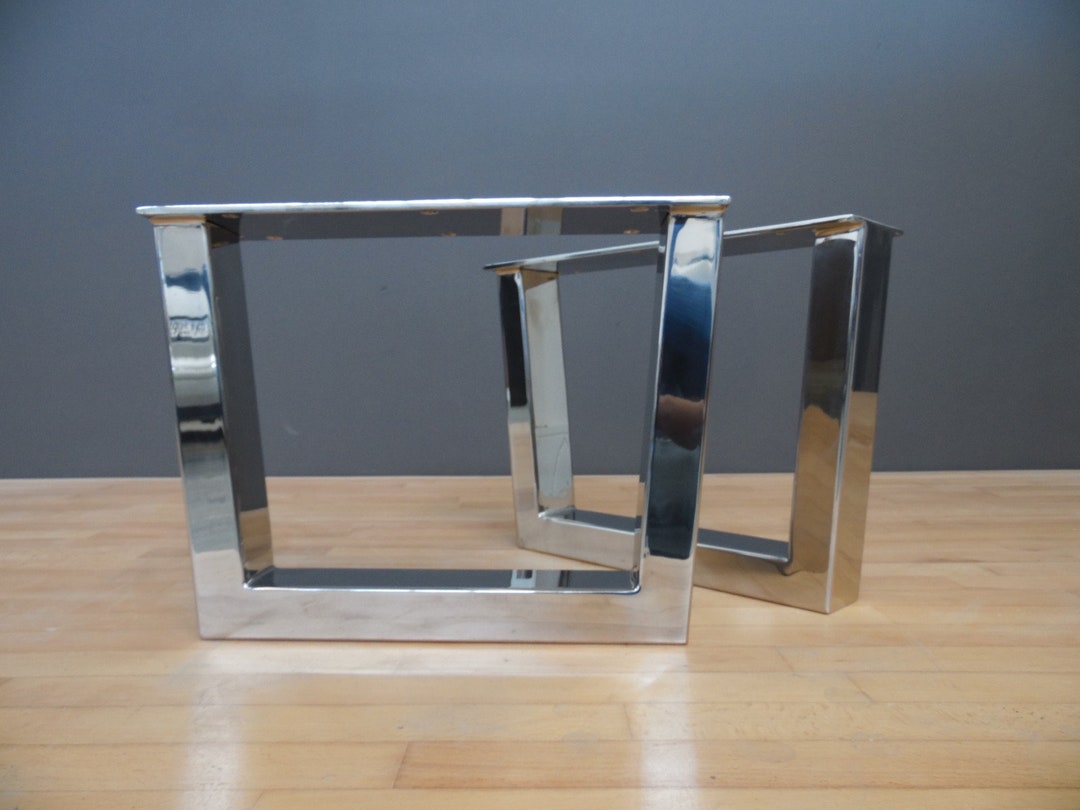Modern Bench Legs , 12" Trapezoid Form Coffee Table Legs | Stainless ...