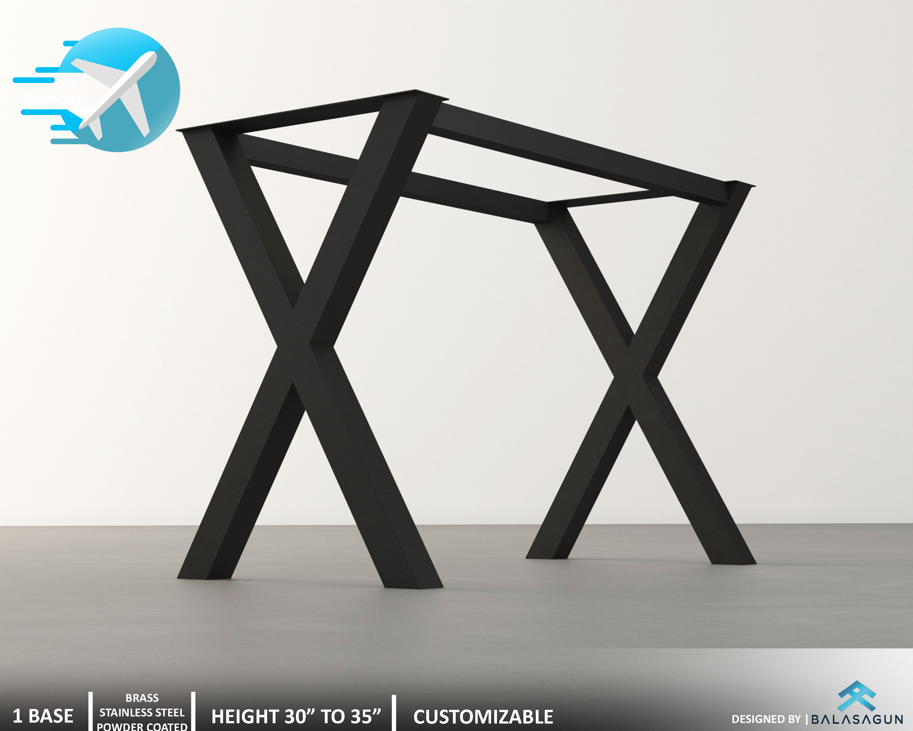 Steel Counter Table Base 35 H X 24 W X 52 L | Etsy