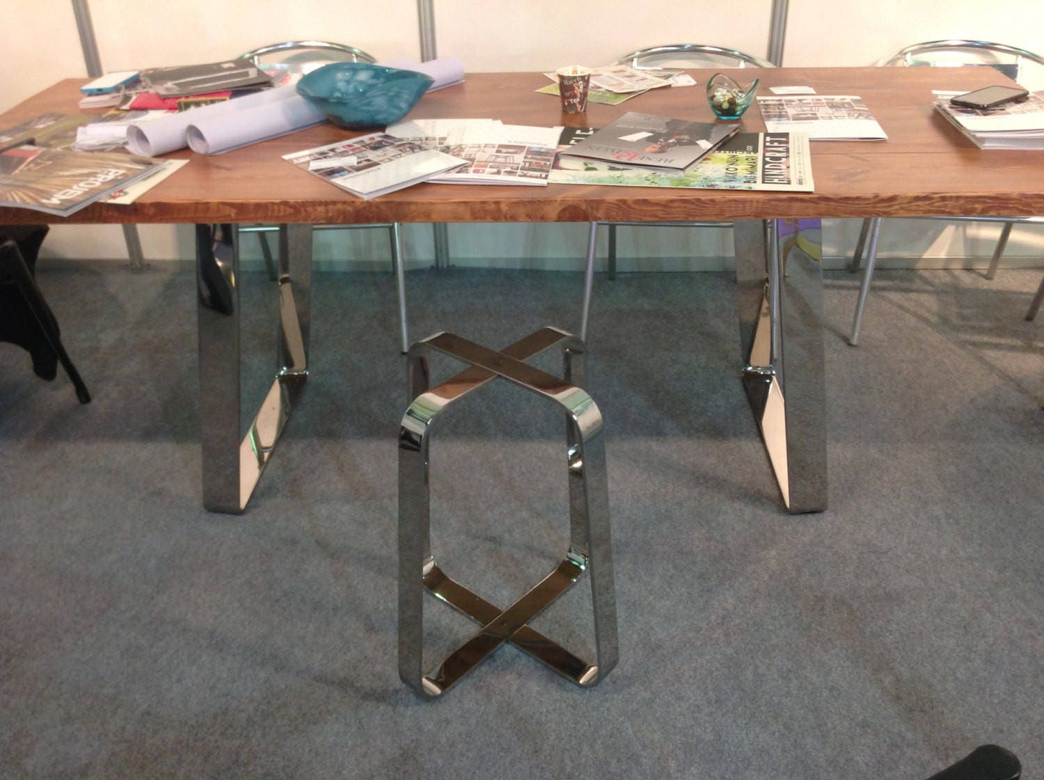 Modern Stainless Steel Dining Table Base 28 X 24 | Etsy