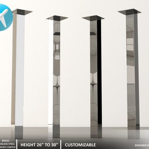 Stainless Steel Post Table Legs – 28" Height | Custom Height 26"–30 ...