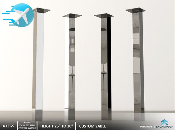 Table Legs 28 Steel Post Table Legsstainless Steel - Etsy