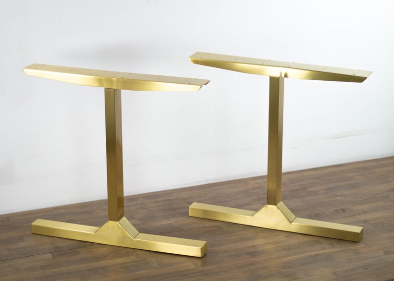 Brass Table Legs – BESIK - 28" Width, 26"-30" Height | Modern Solid ...
