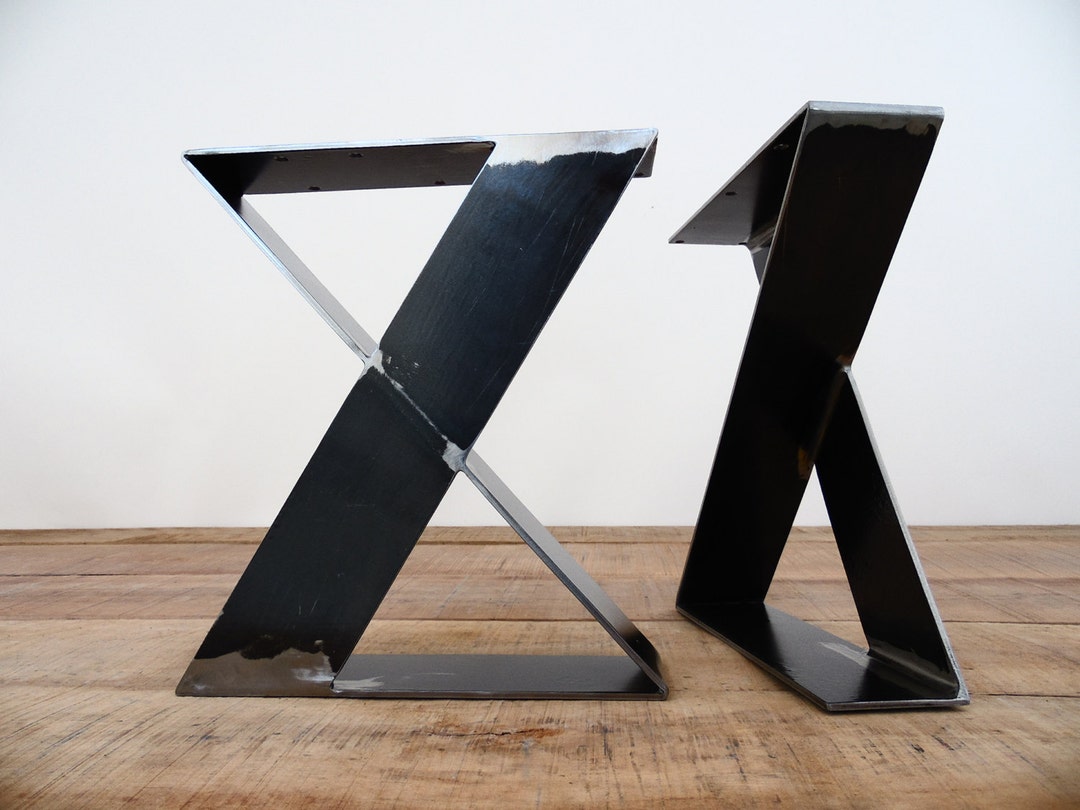 Bench Legs , 16 X-frame Wide Flat Steel Table Legs , Height 12 to 16 ...