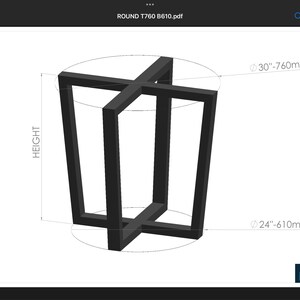 Round Dining Table Base Tapered Table Base Height 2630 - Etsy