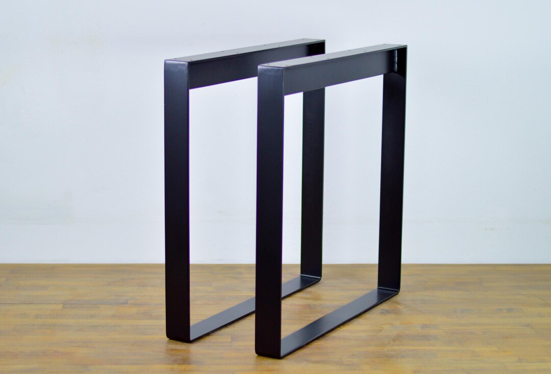 Counter Height Flat Steel Table Legs, U - Steel Legs, Set of 2, Custom ...