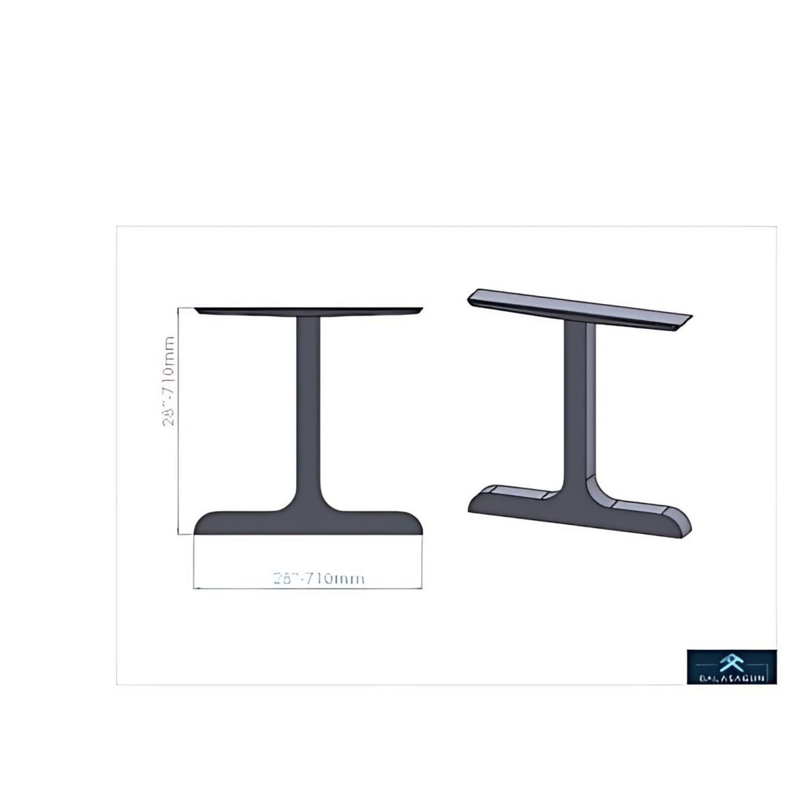 Iron Table Legs Steel Industrial Dining Table Legs , 28 Single Bar-70 ...