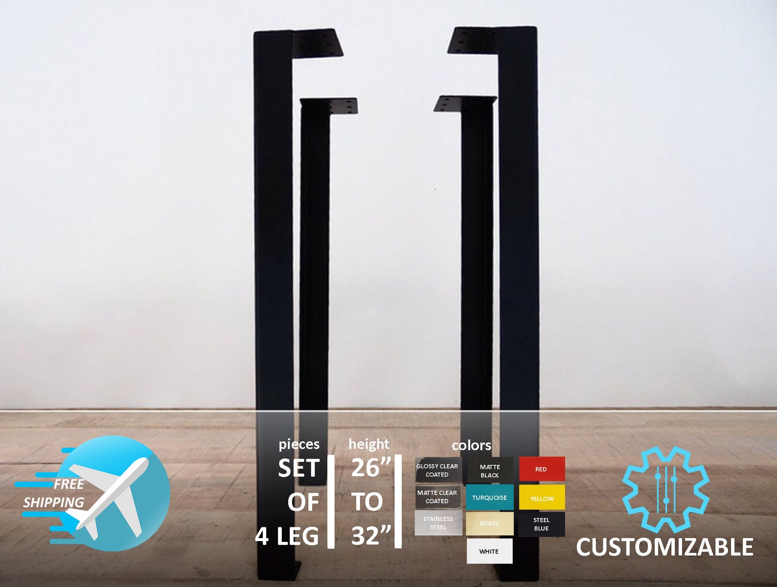 Metal Table Legs 28 Angle Steel Table Legs Height - Etsy