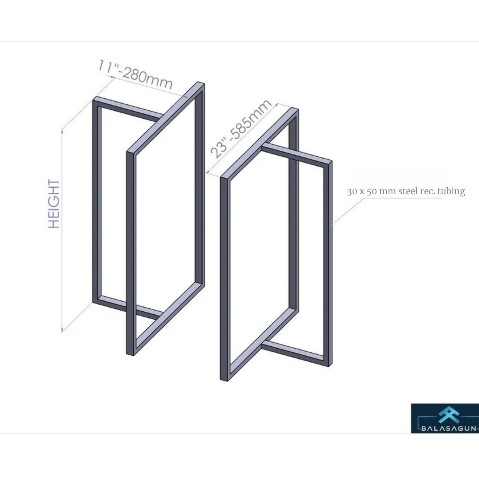 Dining Table Legs ,metal Table Legs ''T-SHAPED '' | 28" X 23" X 11" T ...