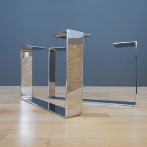 Stainless Steel Sofa Legs 8 X 16 Flat Steel Table Legs Height 4 to 11 Set2design by Balasagun Etsy
