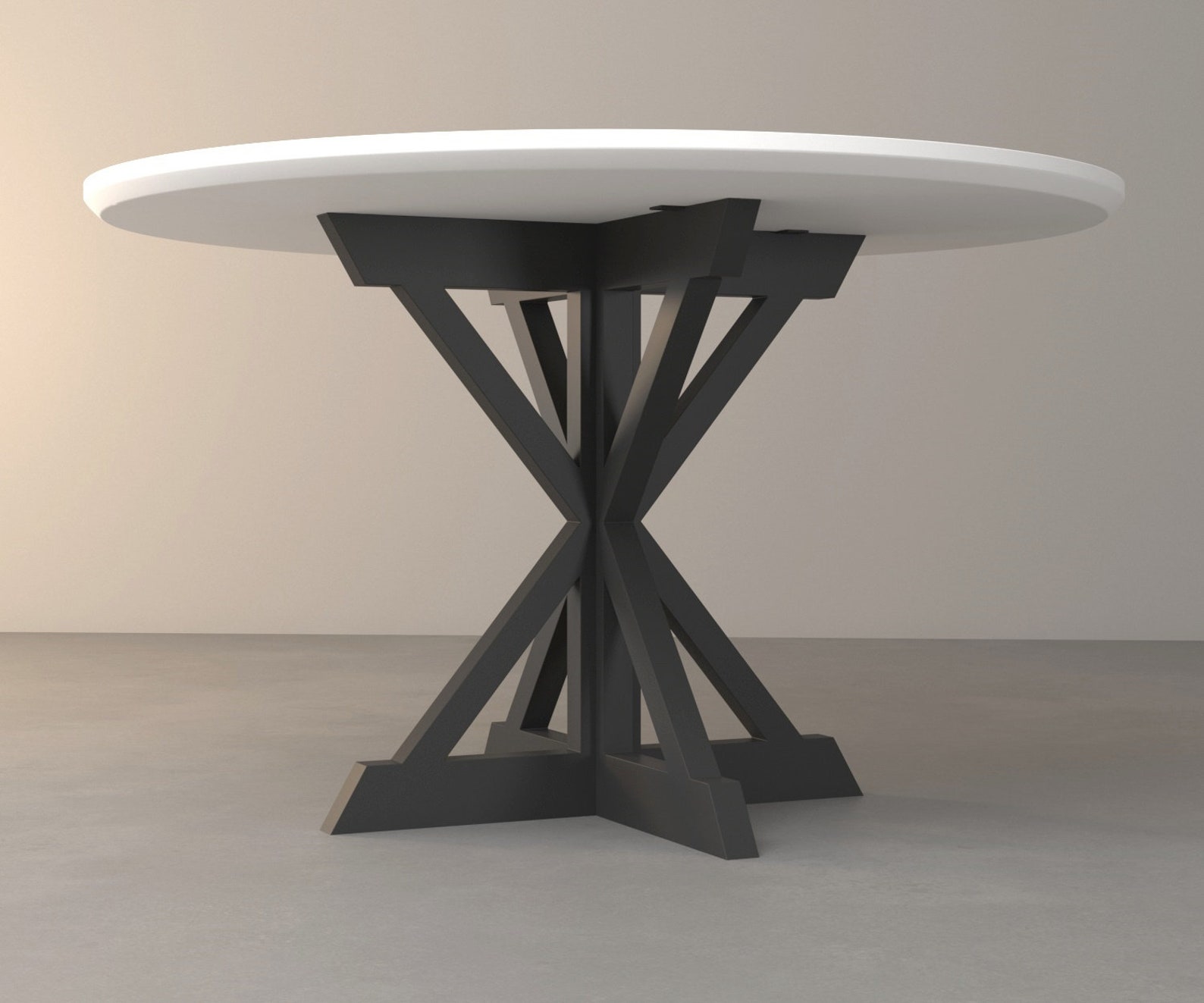 Farmhouse Dining Round Table Base | 28"h X 28" Round KABIL Table Base ...