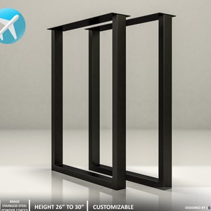 Metal Table Legs, 28" Steel Desk Frame Table Legs, Base 20”, Height 26 ...