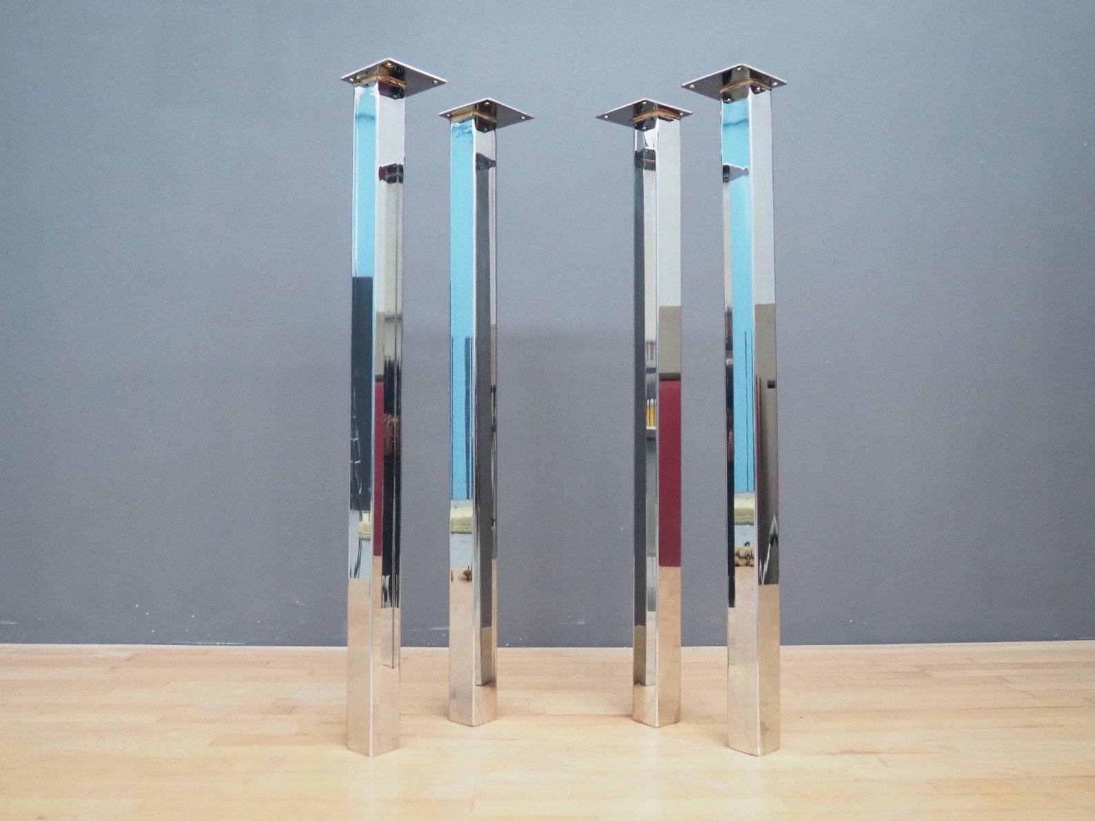 Table Legs 28 Steel Post Table Legsstainless Steel - Etsy