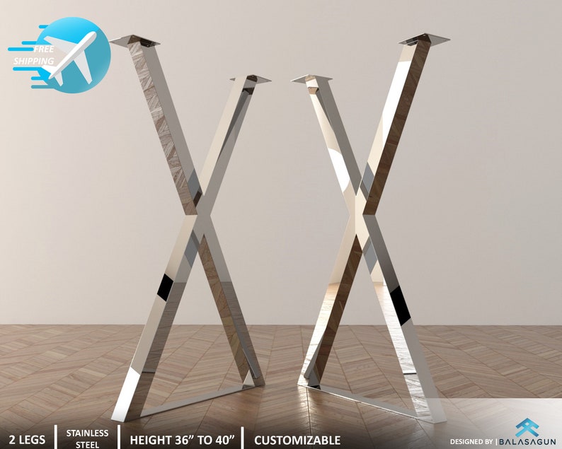 Bar Height Steel Table Legs 40 X-frame Table Legs - Etsy