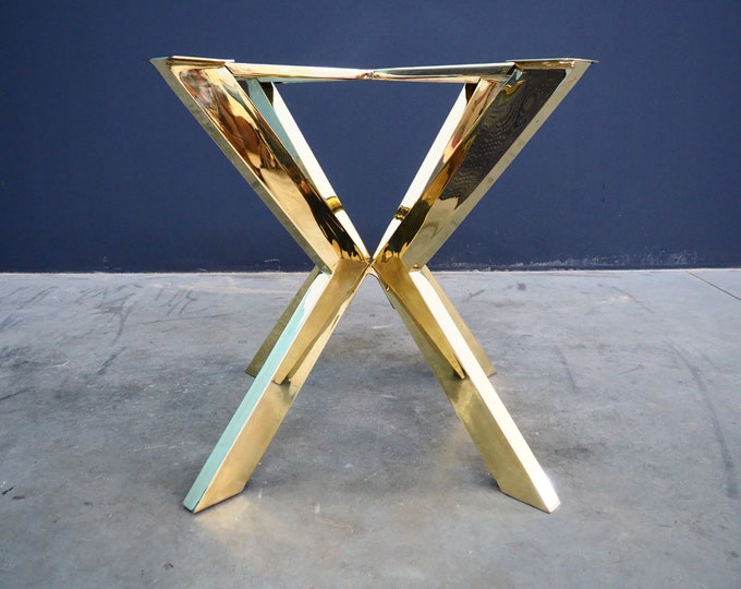 Stainless Steel Shiny Gold Table Legs, Modern Brass Gold Dining Table ...