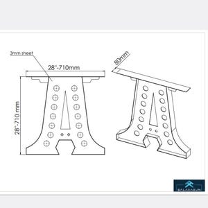 Industrial A-shaped Steel Table Legs – 28” Height X 28” Width ...