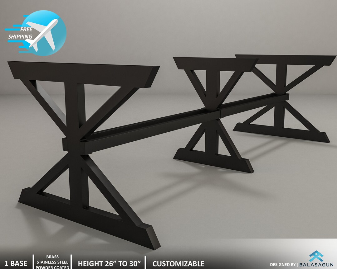 HEAVY DUTY Dining Table Base | Customizable ( 28" H X 35" W X 92"l ...