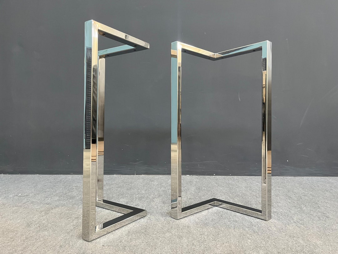 Metal Table Legs – 35” Bracket Style Steel Base - Etsy