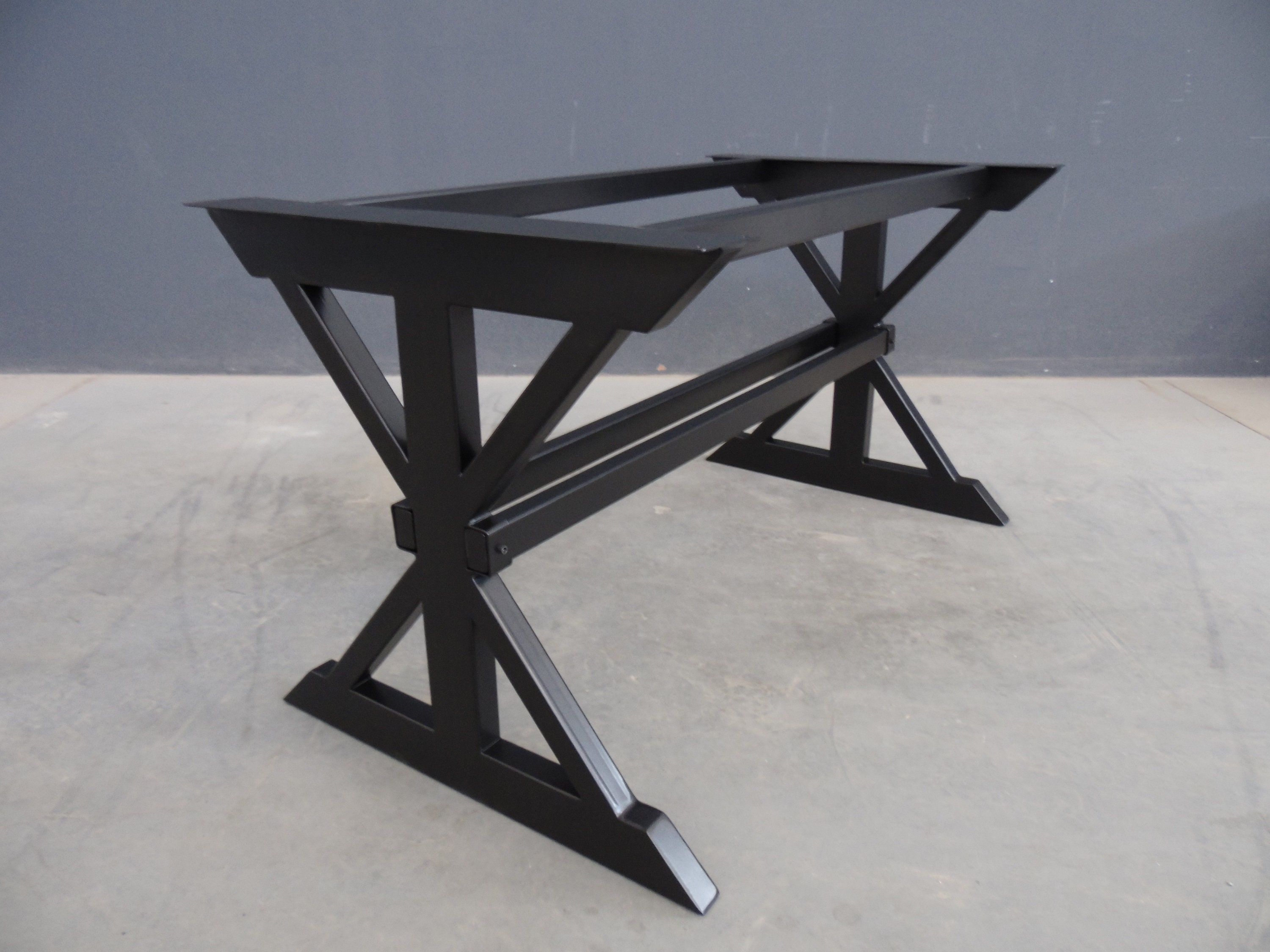 Industrial Trestle STURDY Metal Table Base Steel - Etsy Polska