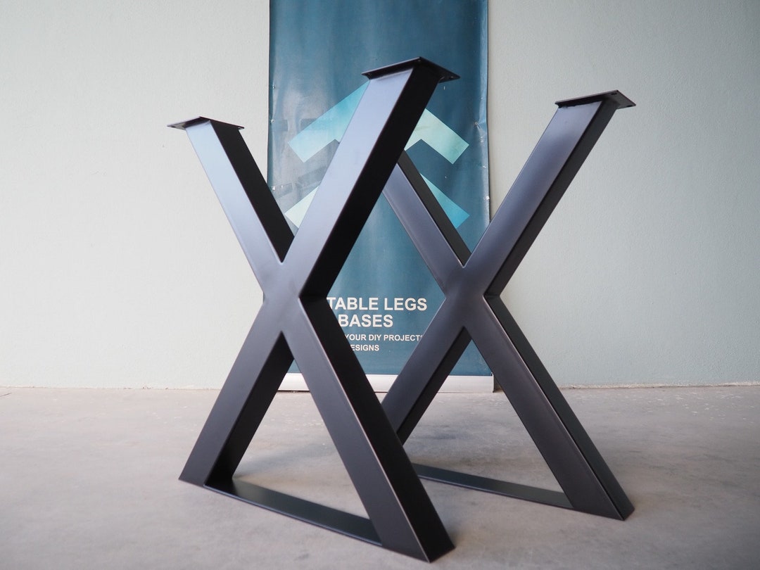 Heavy-duty KOCA X-frame Metal Table Legs – 28" Dining Height, 24" Base ...