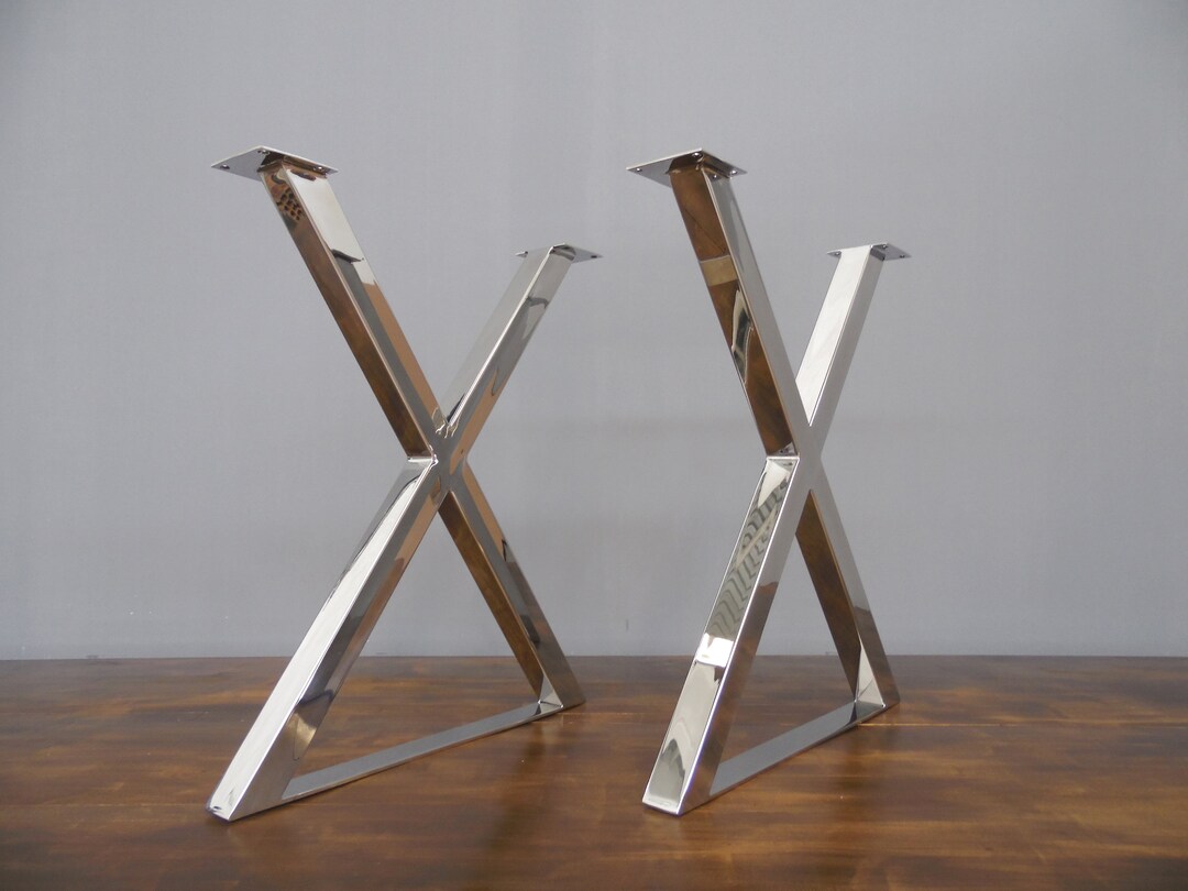 Metal COUNTER HEIGHT X STYLED Table Legs | Stainless Steel Legs for ...
