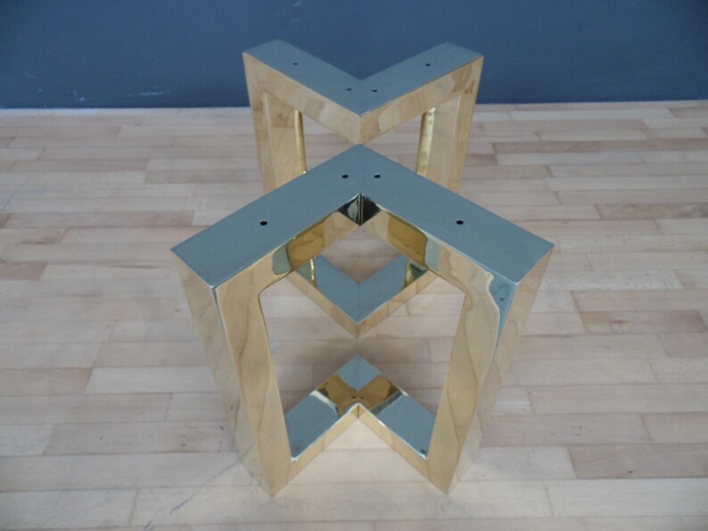 Brass Bench Legs, 16" H X 16" W Bracket Brass Coffee Table Legs, Height ...