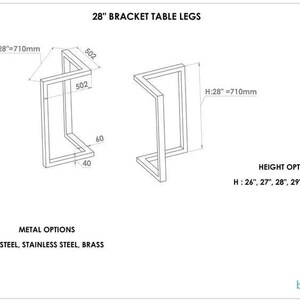 Table Legs ,28" Steel Dining Table Legs, 28" Wide Base , Height 26 ...