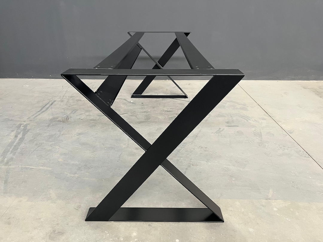28” X-frame Wide Flat Steel Dining Table Base, Heavy Duty Steel Table ...