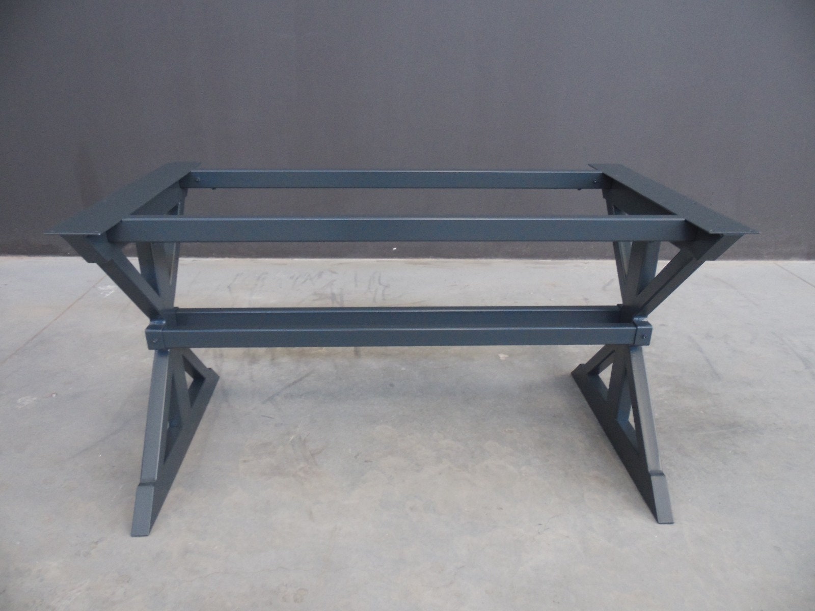 Industrial Trestle STURDY Metal Table Base Steel - Etsy Polska