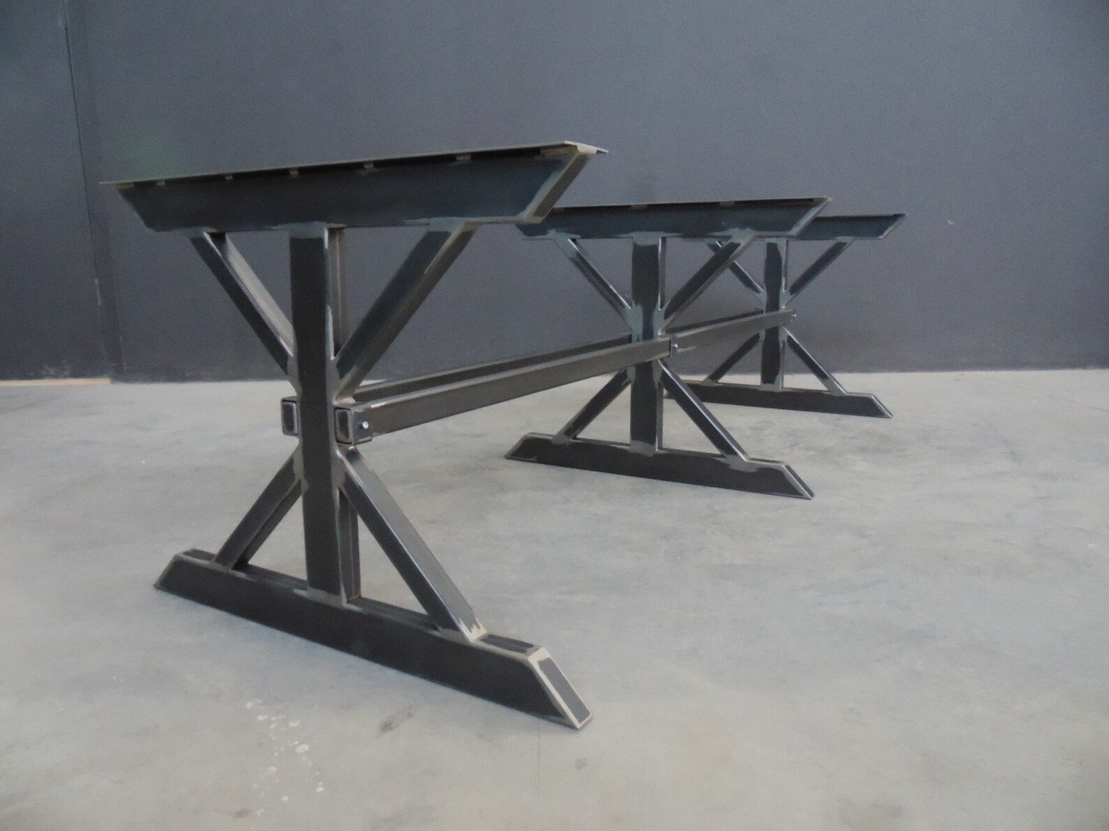 HEAVY DUTY Dining Table Base Customizable 28 H X 35 W X 92l Industrial ...