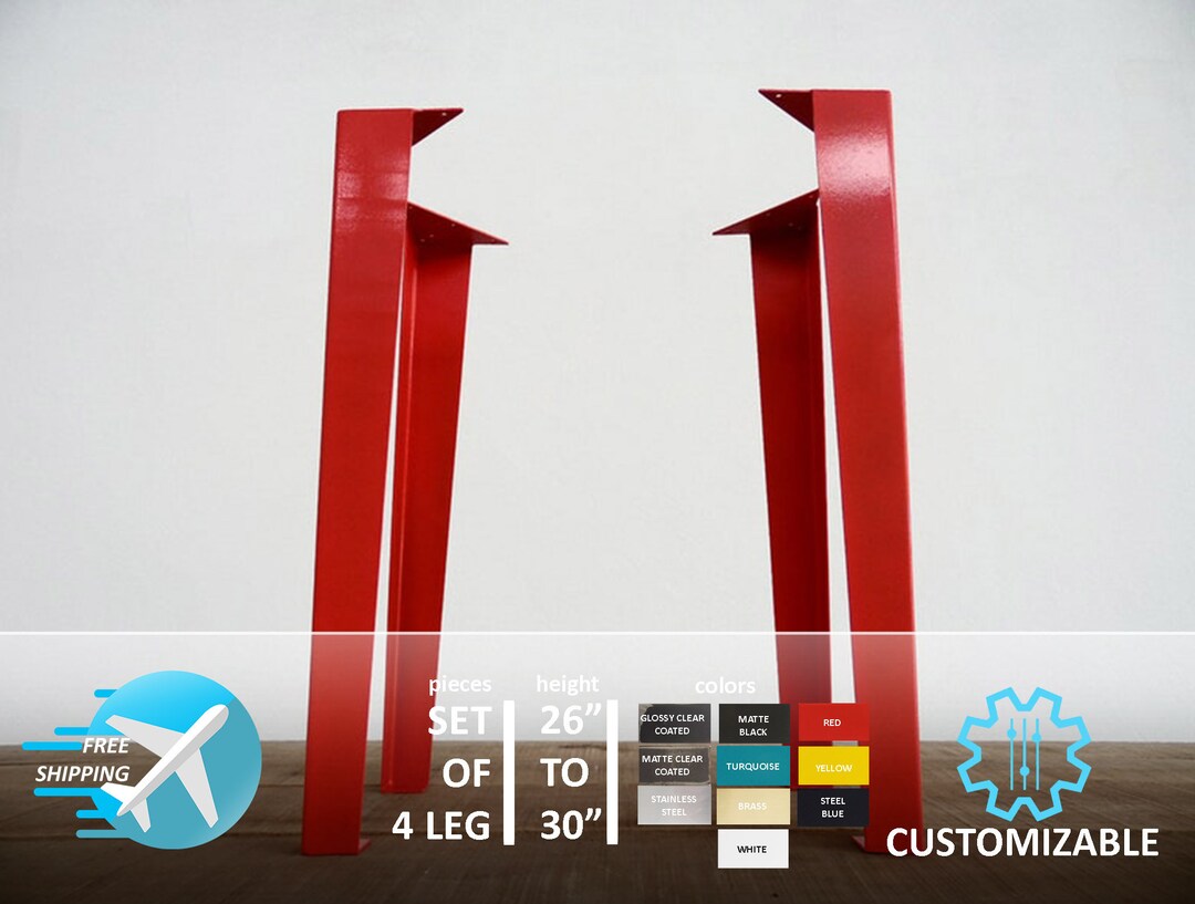 28 Angle Steel Desk Table Legs, Height 26 32 Set4 - Etsy