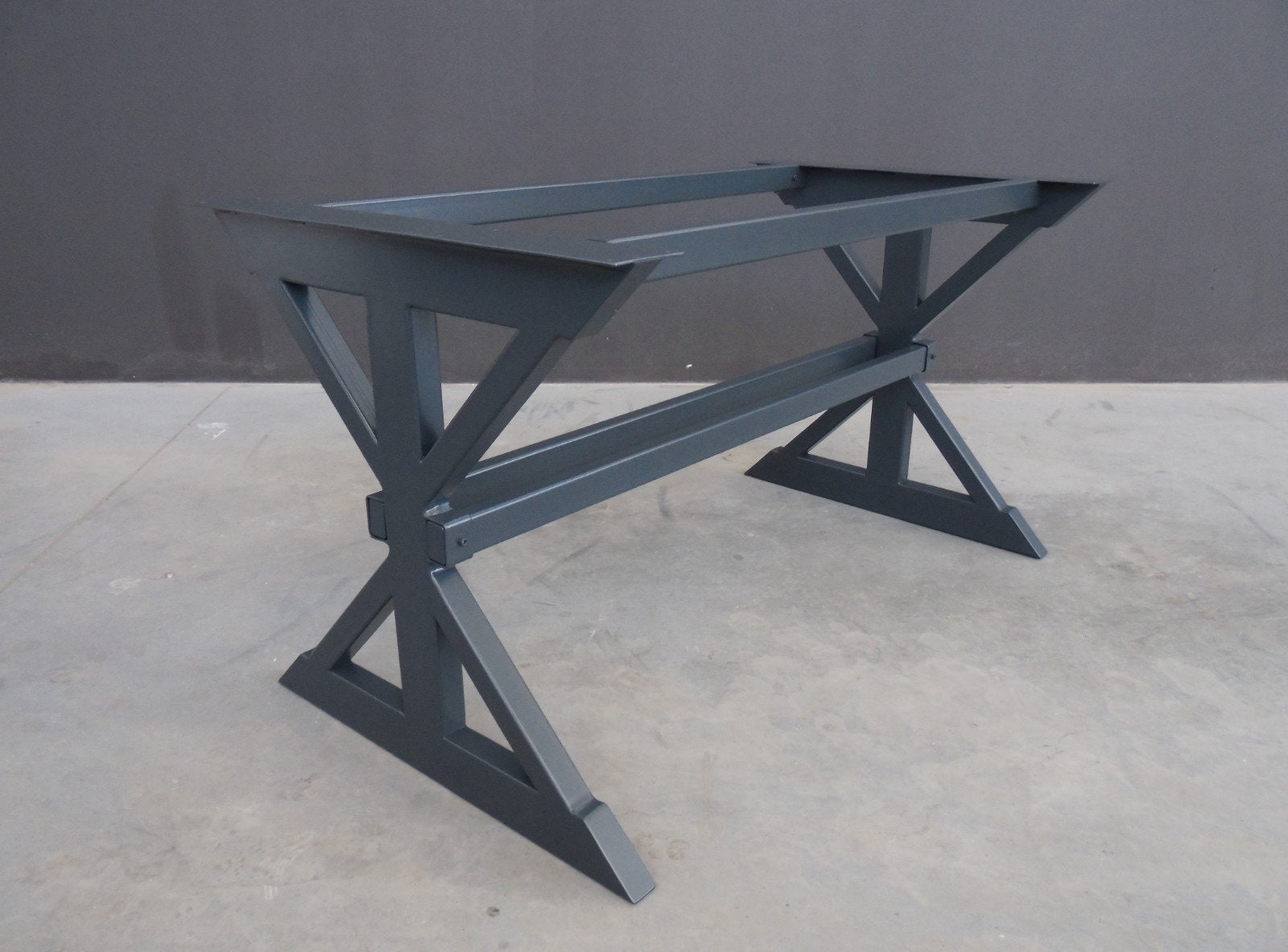 Industrial Trestle STURDY Metal Table Base Steel - Etsy Polska