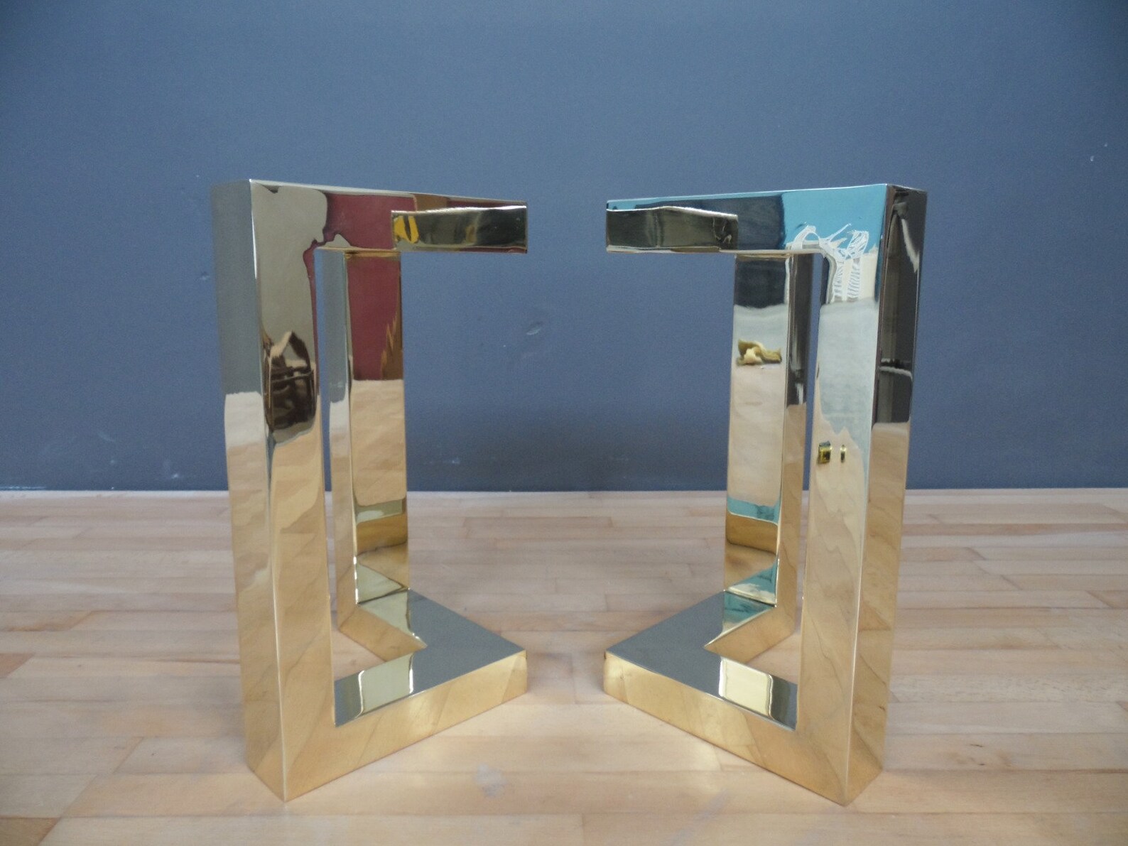 Brass Bench Legs, 16" H X 16" W Bracket Brass Coffee Table Legs, Height ...